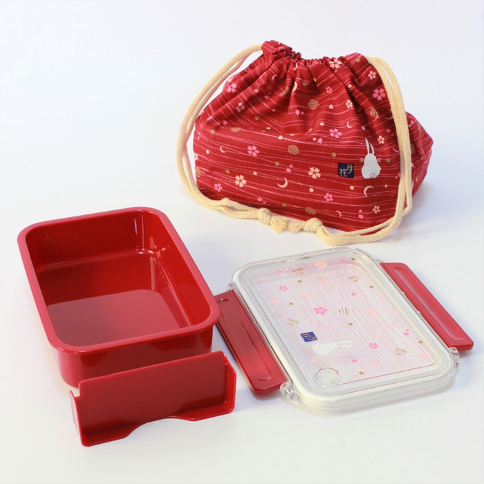 Bento box & pouch set | Flower & moon pattern | Made in Japan