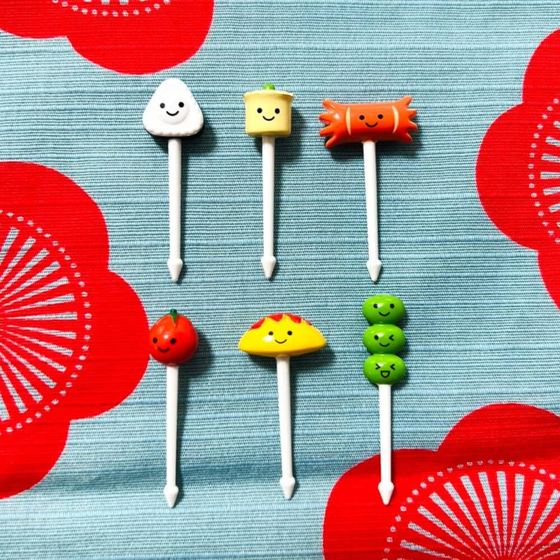 6 piece food picks set | Bento side dish shapes