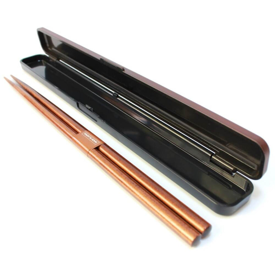 Horse chestnut tone 23cm chopsticks case set | Made in Japan