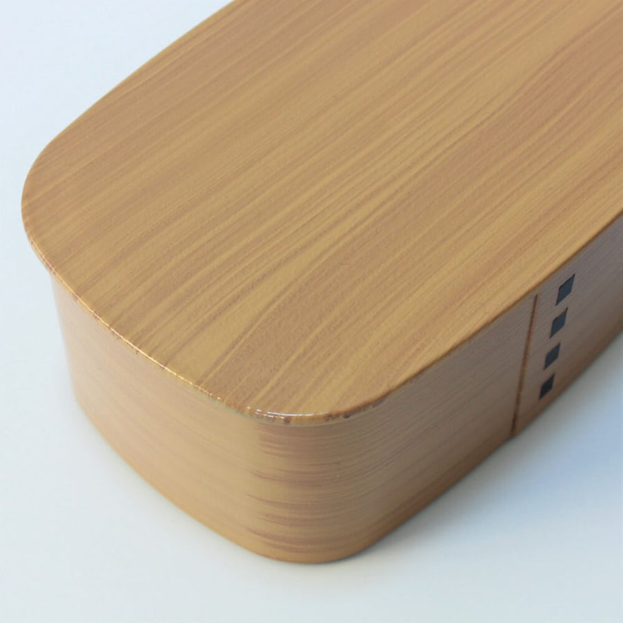Light brown 1 tier bento box | Cypress wood colour tone