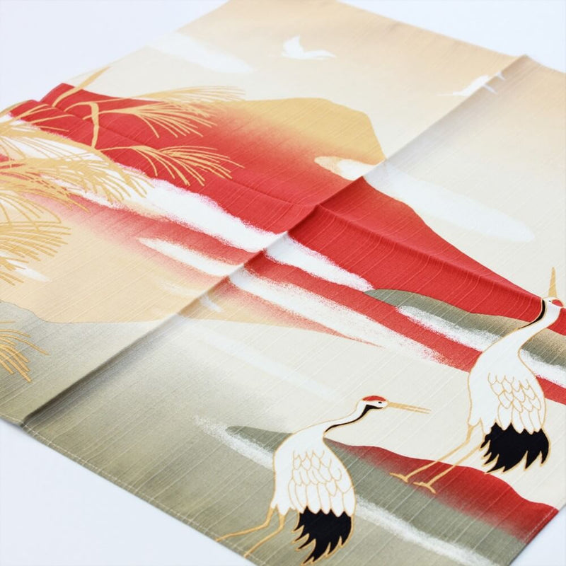 Crane and Akane Red fuji furoshiki wrapping cloth 50cm