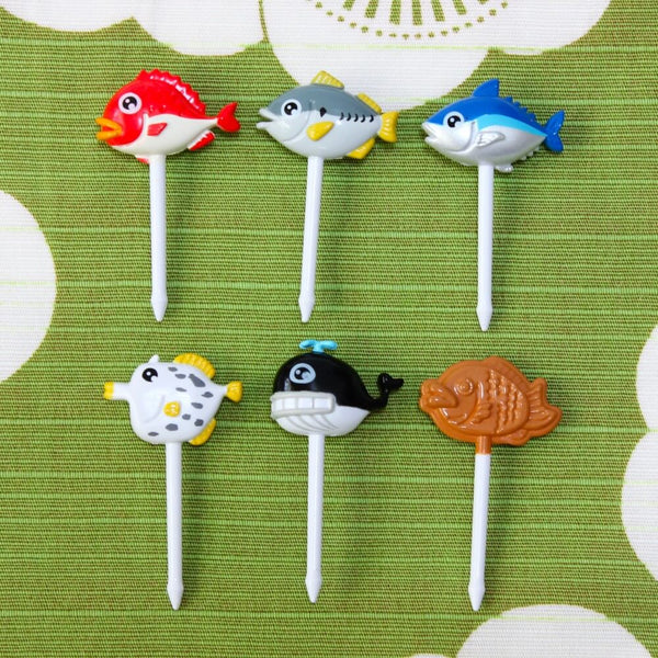 Fish bento food picks 6 piece set | Torune