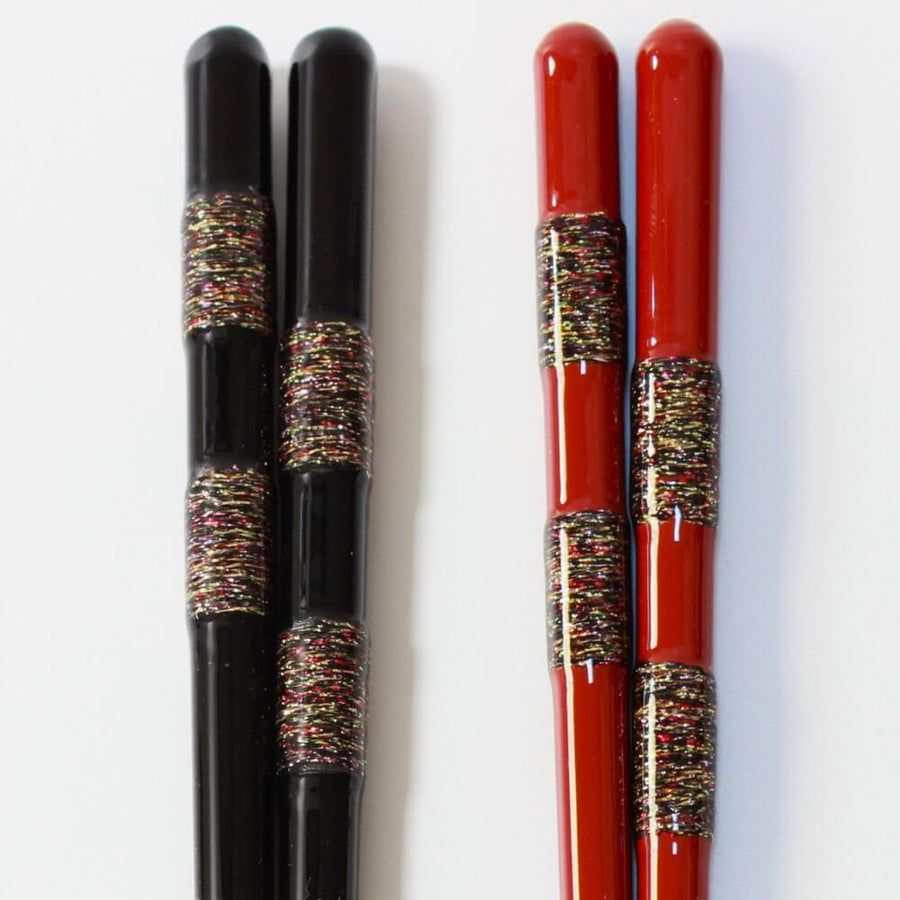 Wakasa nuri chopsticks | Colourful string patterned handles