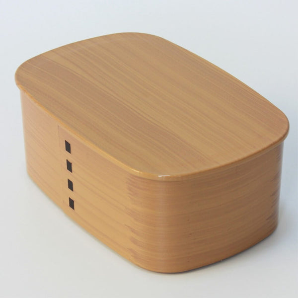 Light brown 1 tier bento box | Cypress wood colour tone