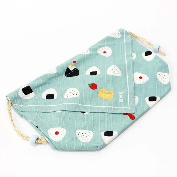Bento lunch bag with onigiri patterns | Made in Japan