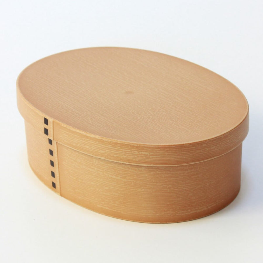 White wood tone wappa 800ml 1 tier bento box | Made in Japan