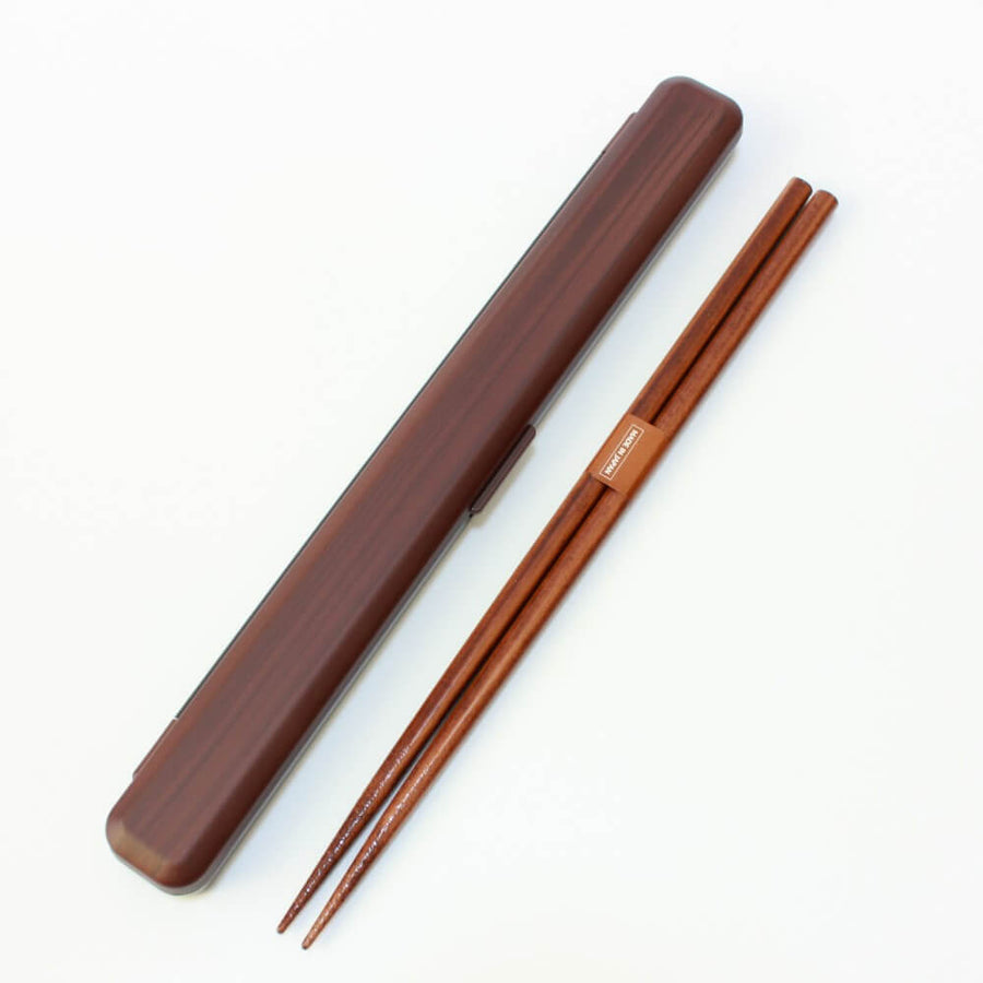 Horse chestnut tone 23cm chopsticks case set | Made in Japan