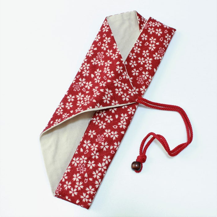 Red Chopsticks Case With Decorative Sakura flowers