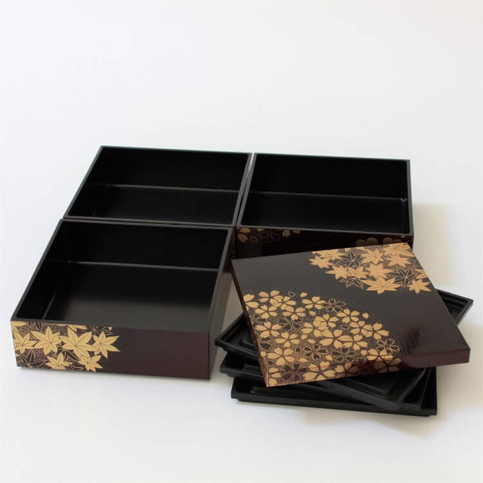 3 Tier Bento Box | Hanamaru Brown | Made in Japan
