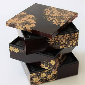 3 Tier Bento Box | Hanamaru Brown | Made in Japan