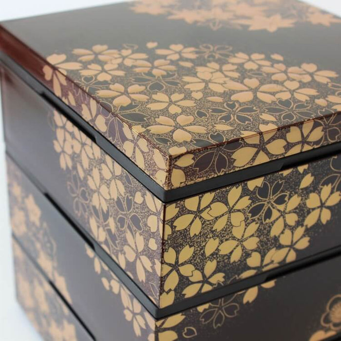 3 Tier Bento Box | Hanamaru Brown | Made in Japan